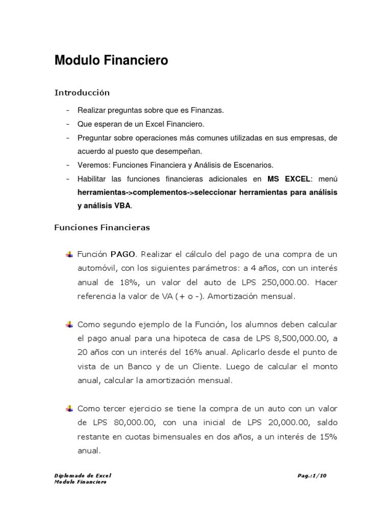 Modulo Financiero | PDF | Amortización (Negocio) | Interés