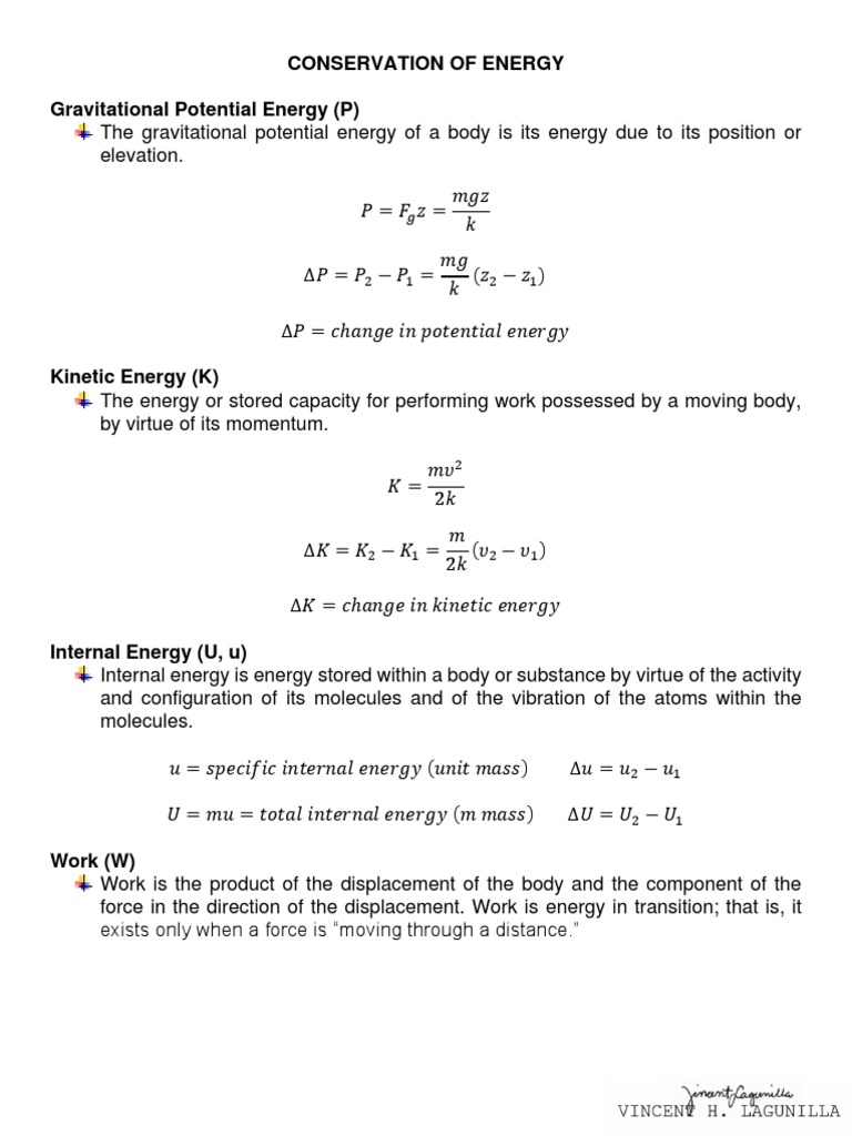 Conservation of Energy | PDF | Enthalpy | Heat