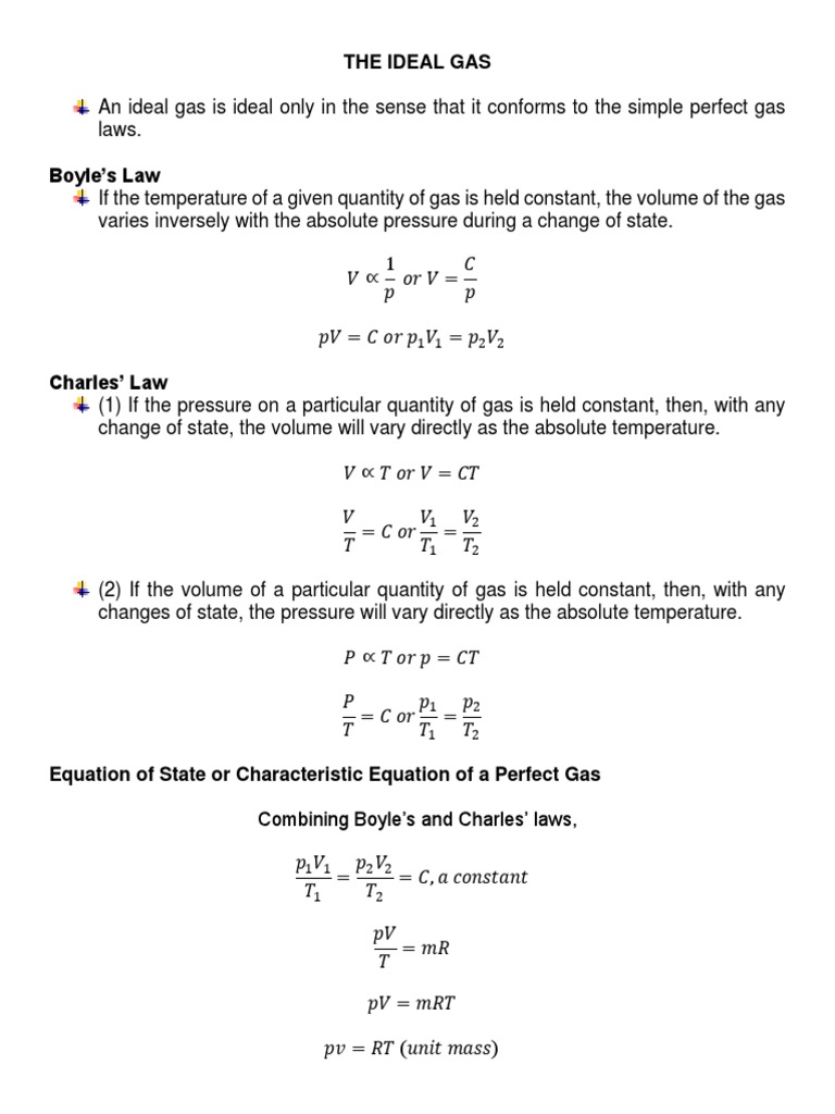 IDEAL GAS LAWS | PDF | Gases | Heat