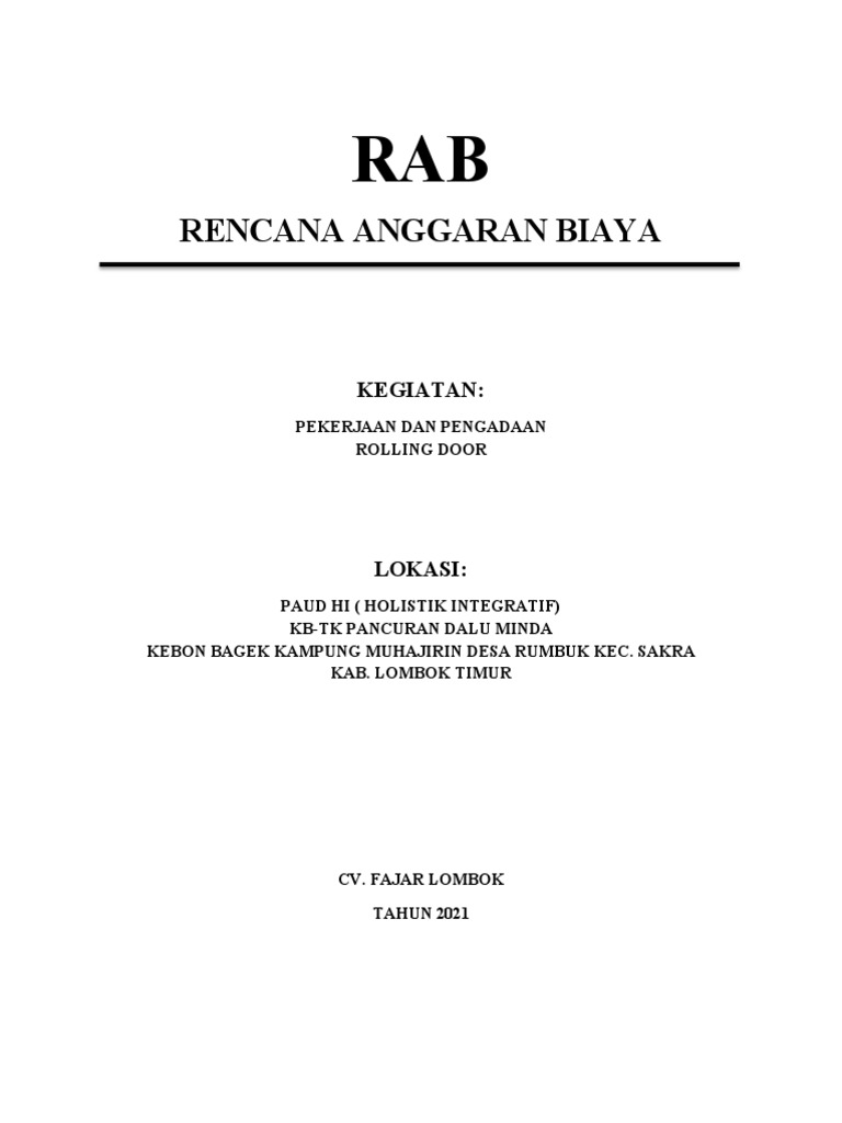Rab Rolling Door | PDF