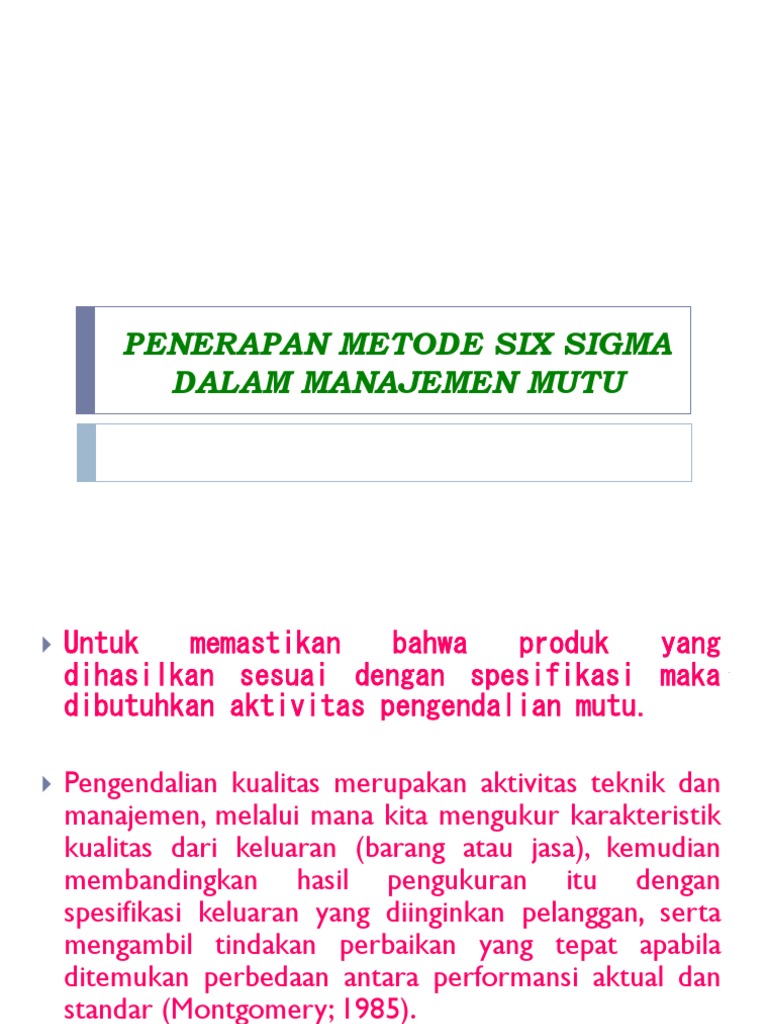 Penerapan Metode Six Sigma Dalam Manajemen Mutu PDF | PDF