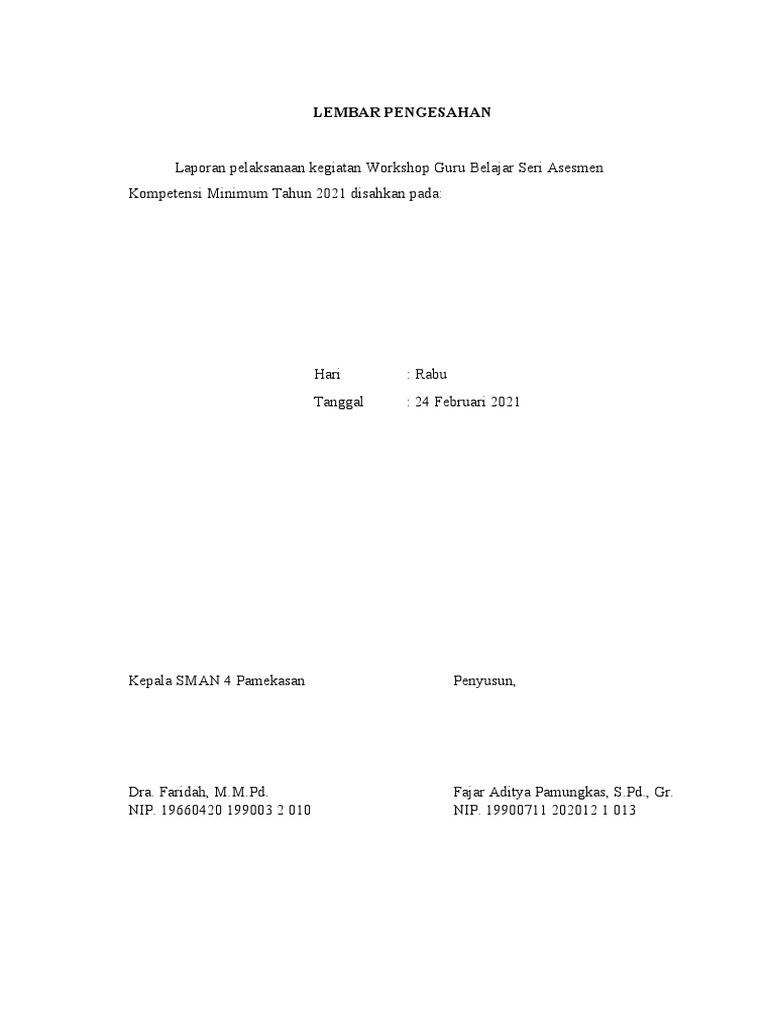 Lembar Pengesahan | PDF