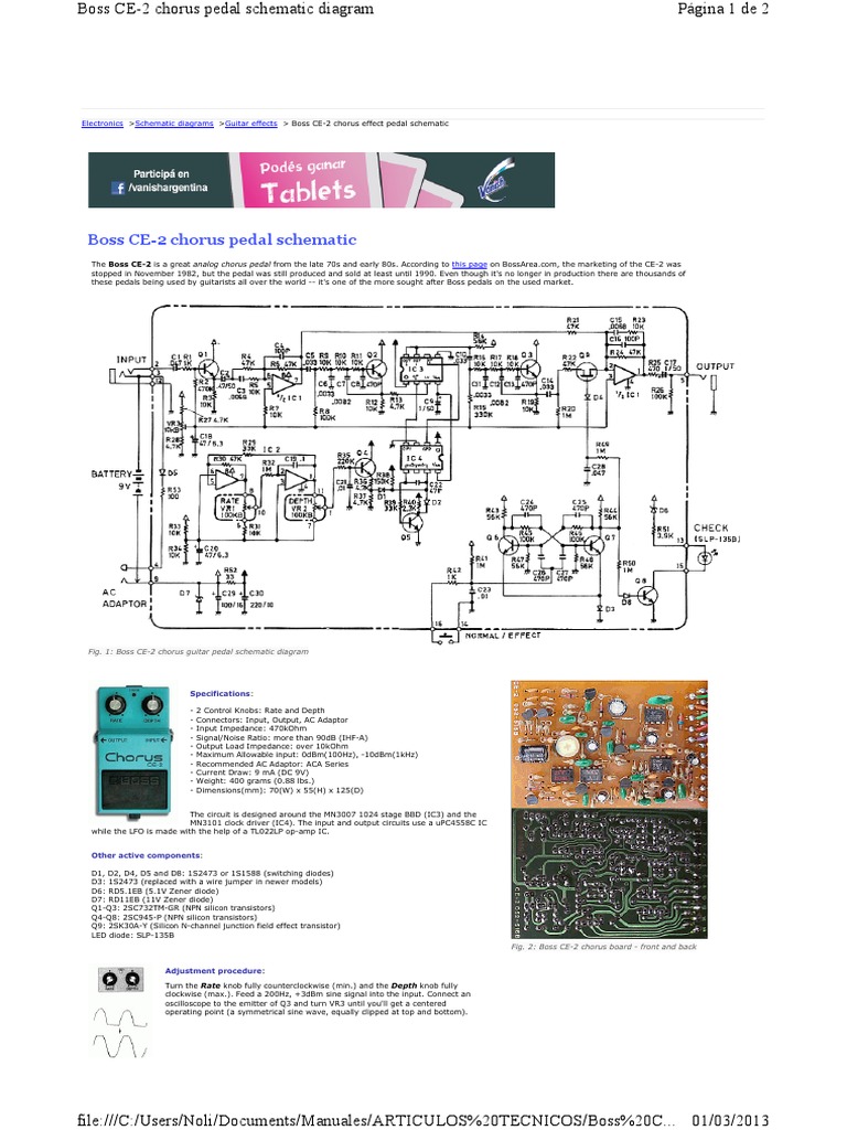 Boss CE-2 Chorus Pedal Schematic | PDF | Audio Electronics | Electronics