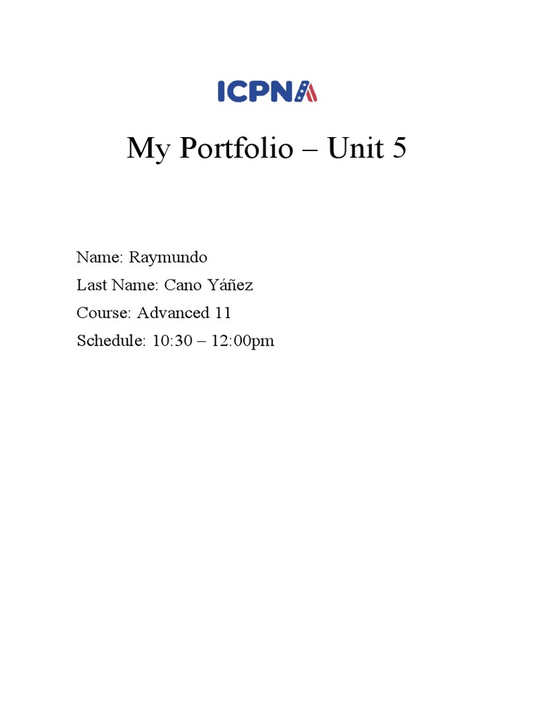 My Portfolio ADV 11 - UNIT 5 | PDF | Life Expectancy