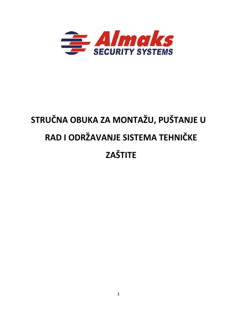 1-Stručna Obuka Za Montažu I Održavanje Sistema Tehničke Zaštite PDF | PDF