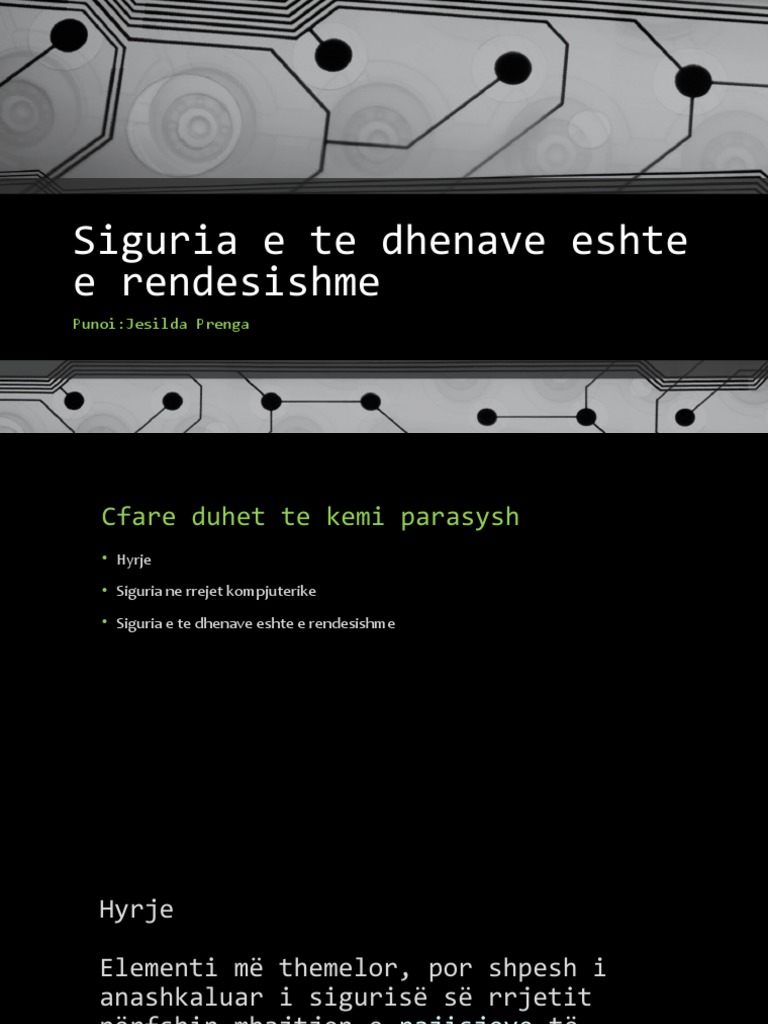 Siguria e Te Dhenave Eshte e Rendesishme | PDF