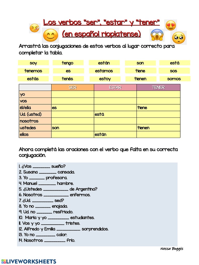 Verbo Tener, Ser y Estar | PDF