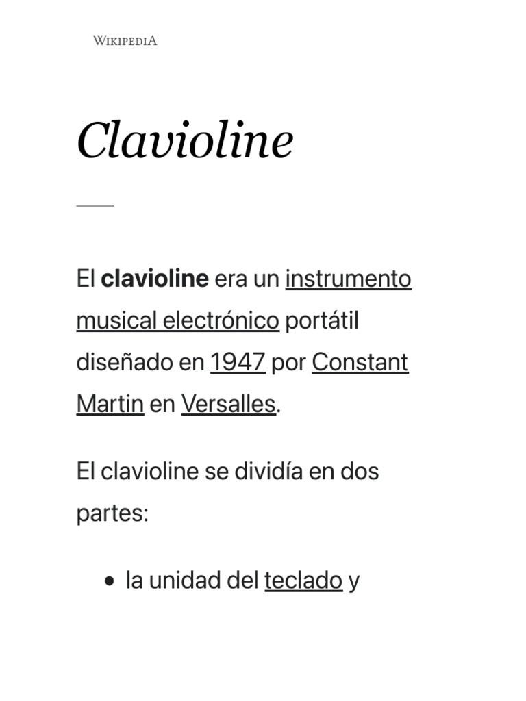 Clavioline - Wikipedia, La Enciclopedia Libre PDF | PDF | Hogar y ...