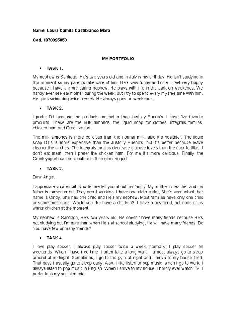 My Portfolio TASK 1 To 11 | PDF | Foods