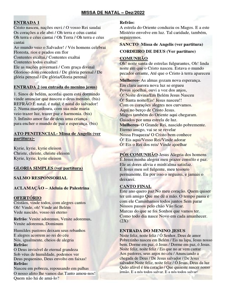 Missa de Natal Sao Jose | PDF | Jesus | Missa (liturgia)