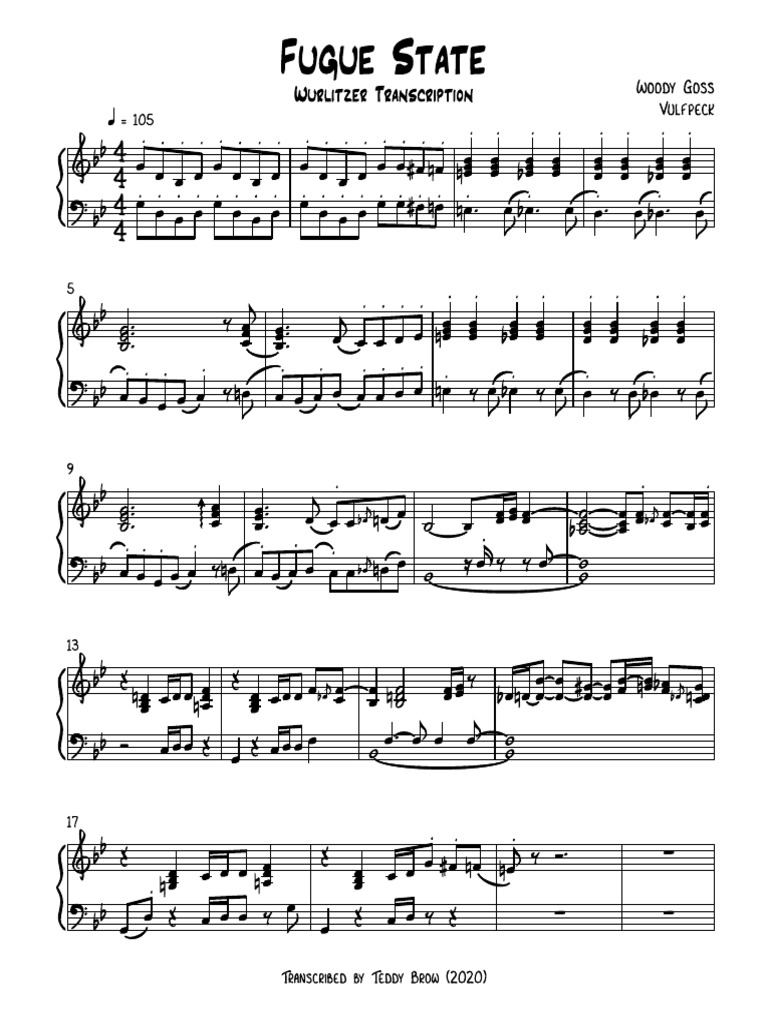 Vulfpeck - Fugue State (Keys Transcription v2) PDF | PDF