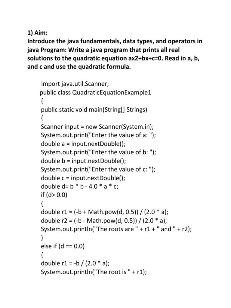 Java Lab Programs Pdf Download Free Pdf Constructor Object Oriented Programming Programming 