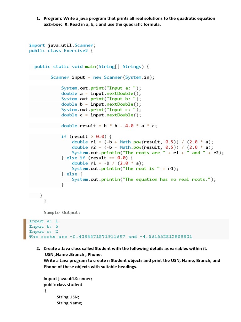 Java Lab Manual | PDF | Programming | Constructor (Object Oriented ...