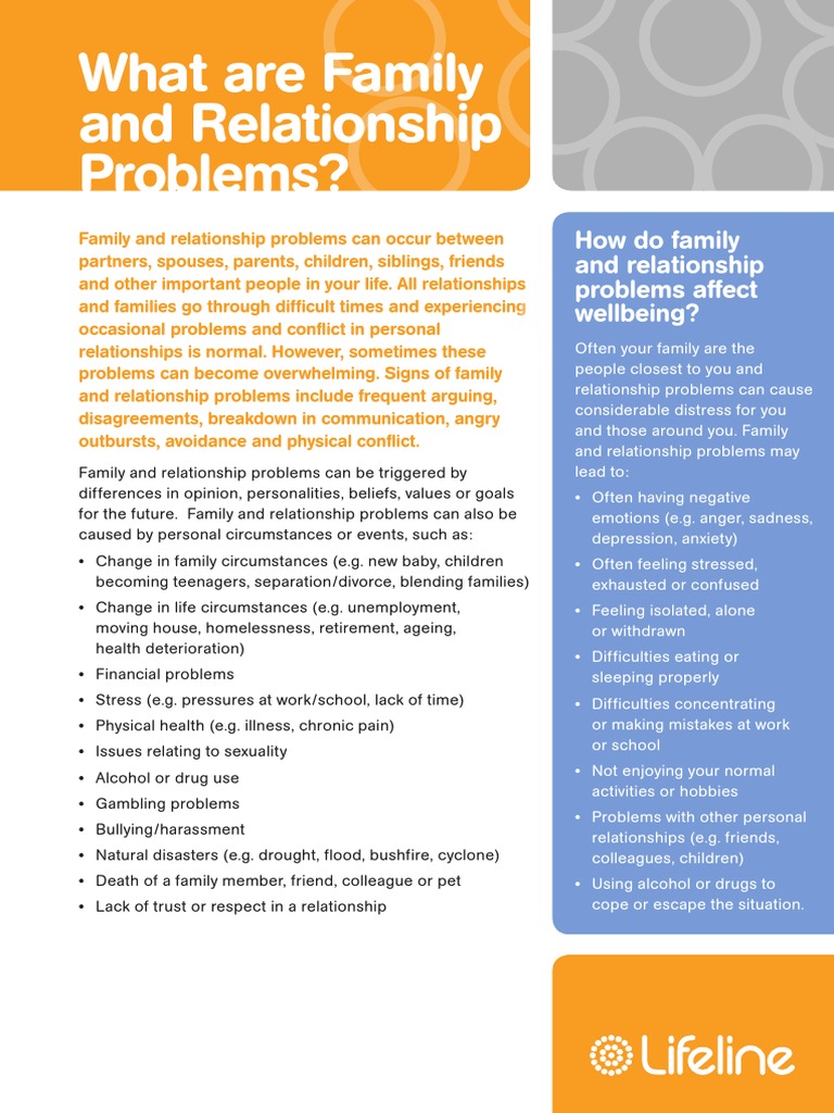 What Are Family and Relationship Problems | PDF | Family | Anger