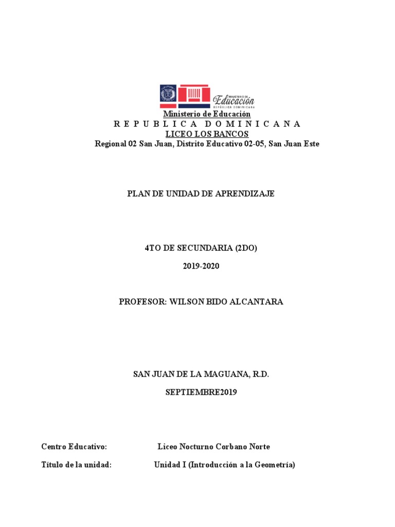 Planificacion de 4to. de Secundaria 2018-2019 | PDF | Triángulo ...