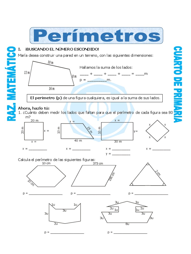Perímetro | PDF | Matemática Elemental | Geometría Elemental