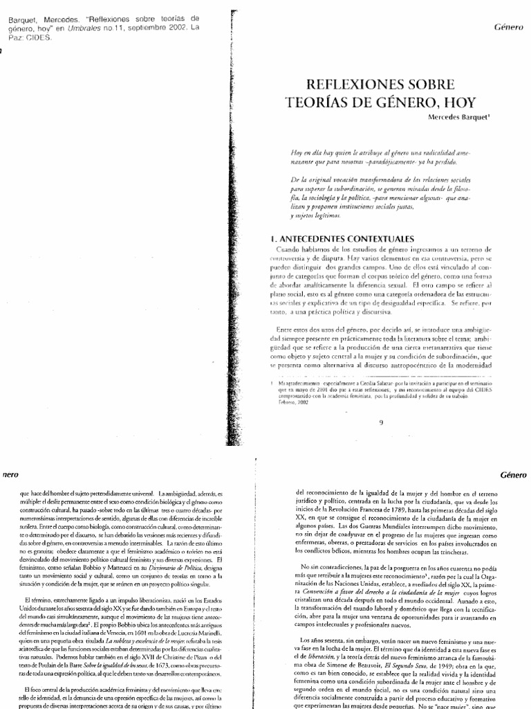 Barquet El Género Hoy | PDF