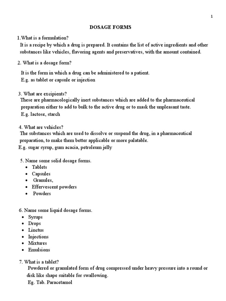 Dosage Forms | PDF | Tablet (Pharmacy) | Topical Medication