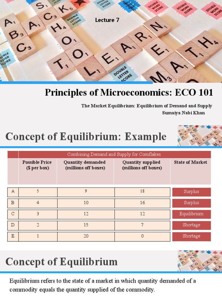 Eco 101 Equilibrium | PDF | Economic Equilibrium | Supply And Demand