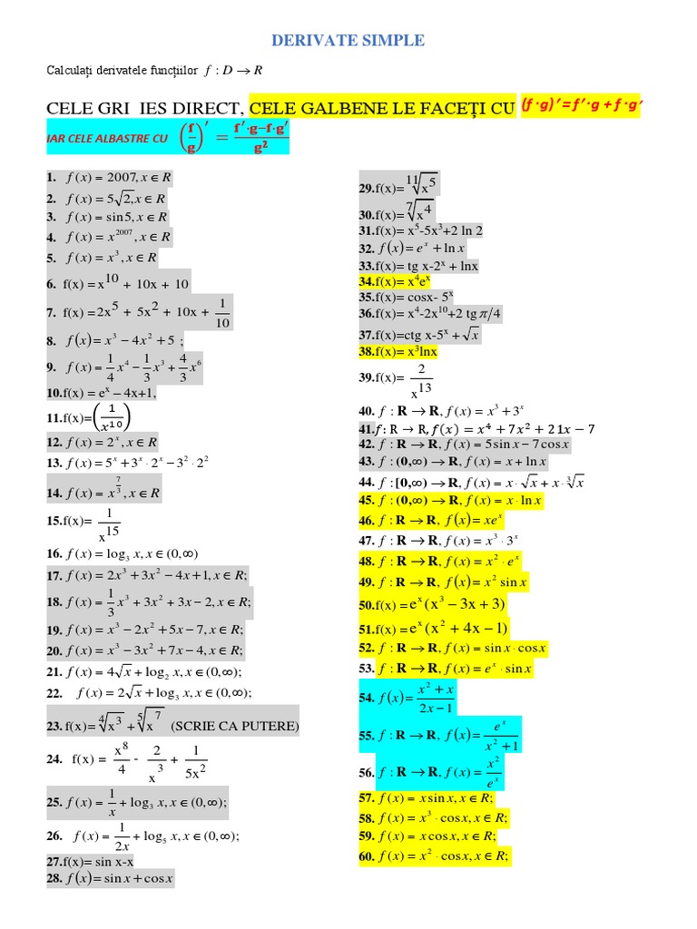 Derivate Simple | PDF