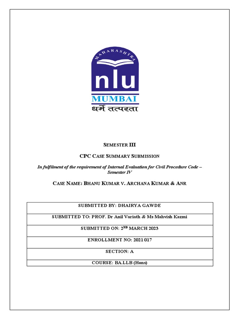 2021 017 CPC - Case Summary | PDF | Lawsuit | Res Judicata