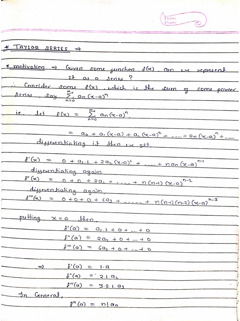Taylor Series (One Variable and Two Variable) PDF | PDF