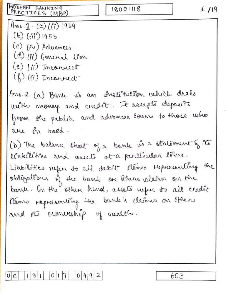 Modern Banking Practices (MBP) Uc-181-017-0492 | PDF