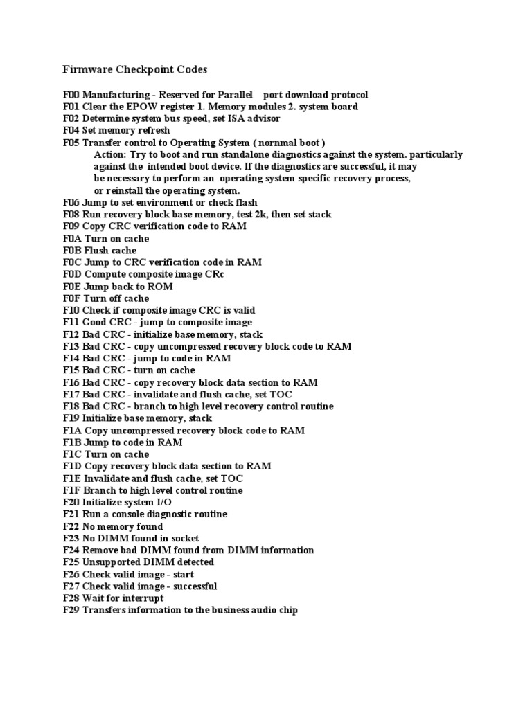 LED Codes and Error Codes in P Series | PDF | Booting | Cpu Cache