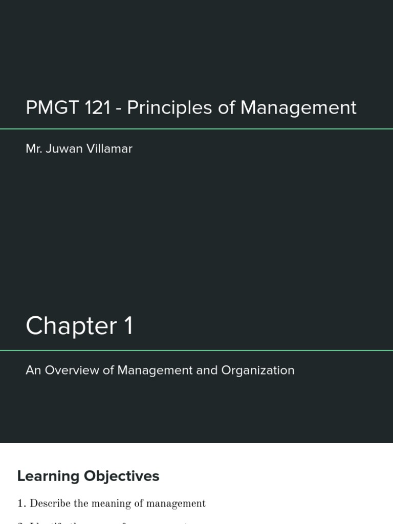 PMGT 121 - Chapter 1 | PDF | Human Resources | Employment