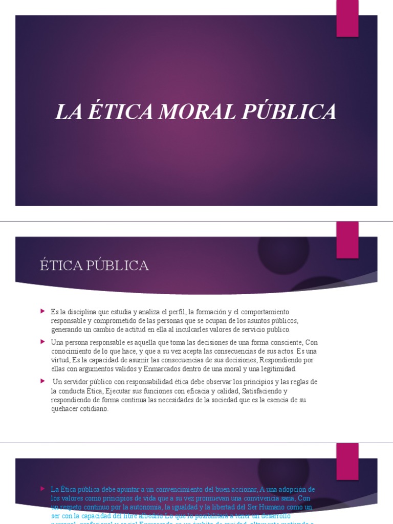 Ética y Moral Pública: Principios Clave | PDF | Moralidad | Etica Aplicada