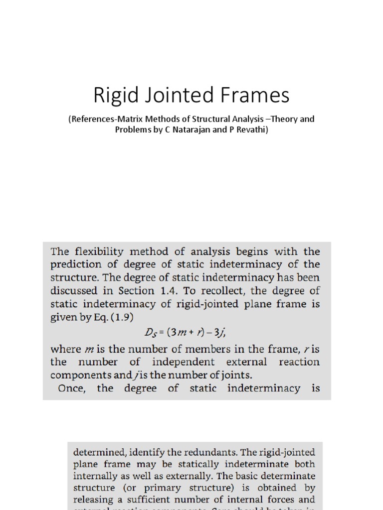 Rigid Jointed Frames-Flexibility Method | PDF | Technology & Engineering
