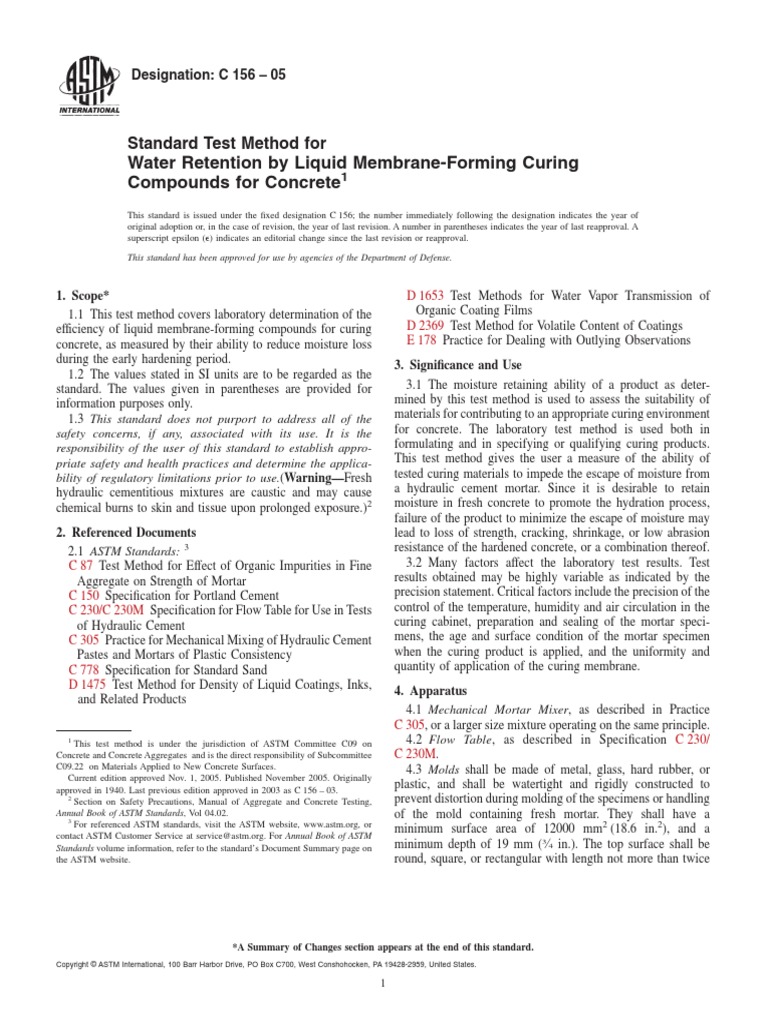 Water Retention by Liquid Membrane-Forming Curing Compounds For ...