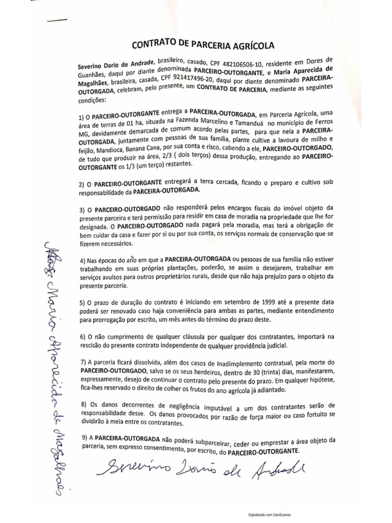 Contrato de Parceria PDF | PDF
