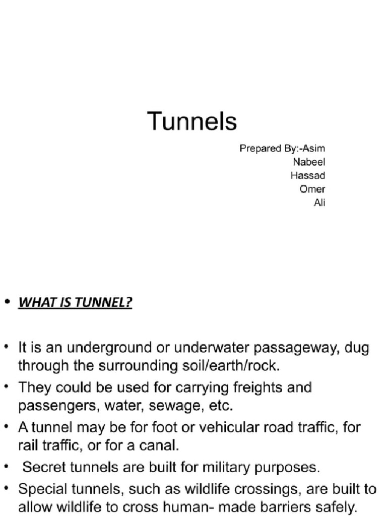 Tunnels | PDF