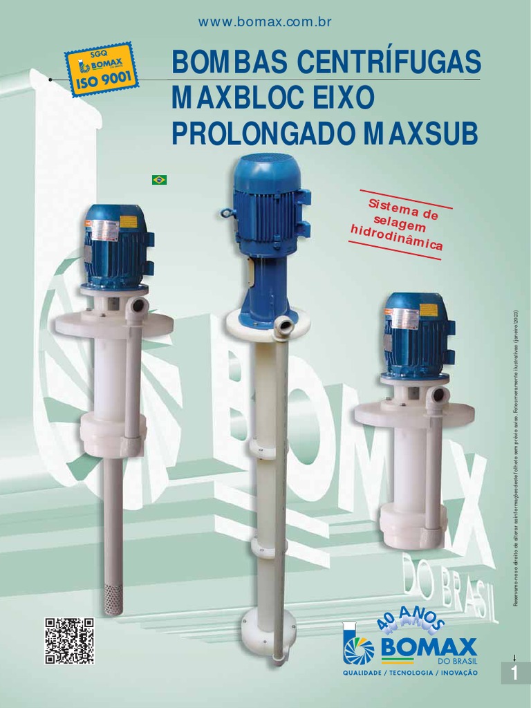 BOMBA BALSA BOMAX - CatalogoMaxblocEixoProlongado | PDF | Bomba