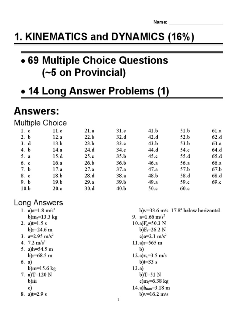 Kinematics and Dynamics | PDF | Force | Acceleration