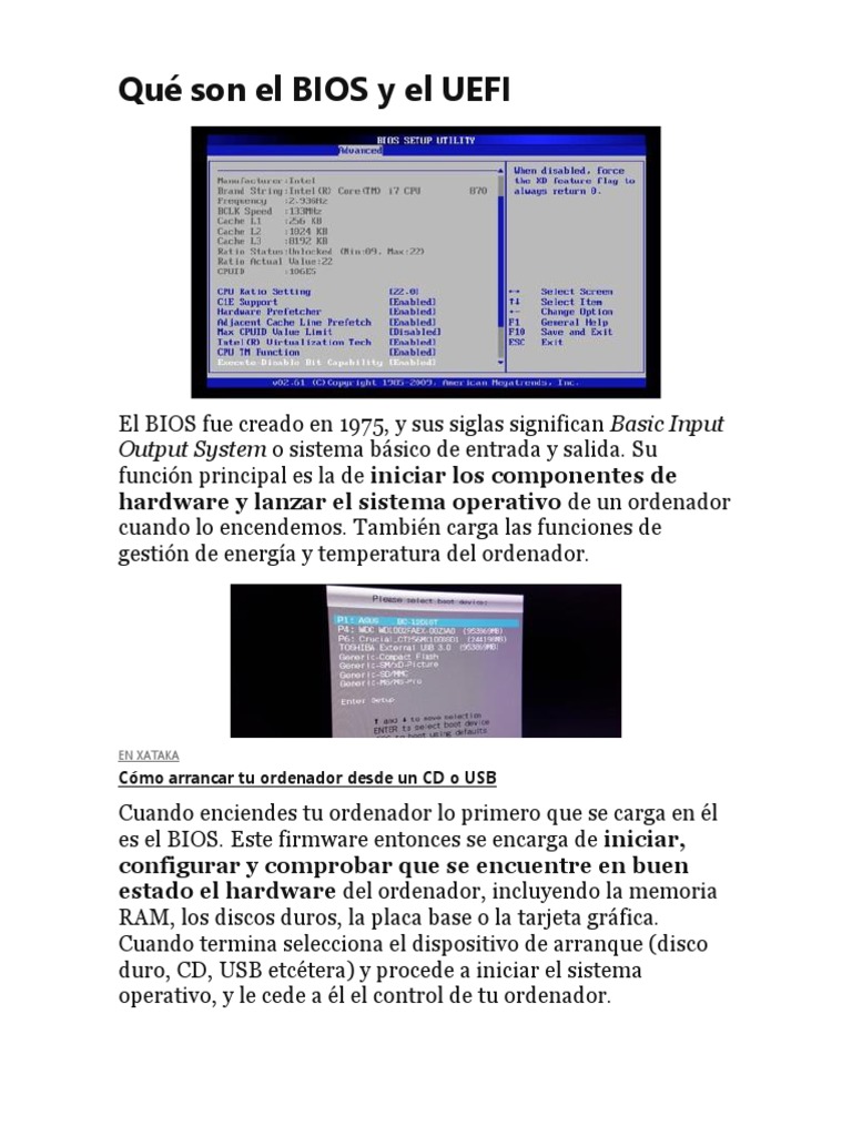 Qué Son El BIOS y El UEFI | PDF | Bios | Computadoras personales
