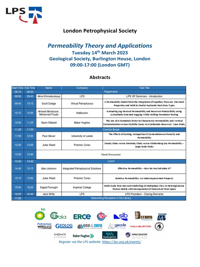 LPS Permeability Seminar Agenda and Abstracts PDF | PDF | Permeability ...