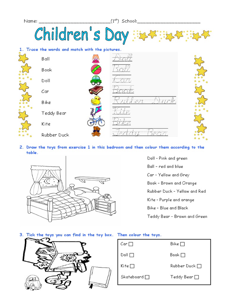 Children S Day Activity Worksheet | PDF