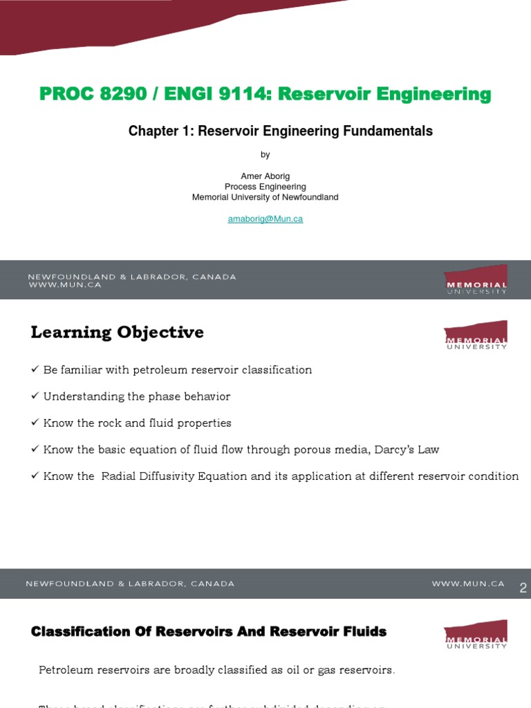 Chapter 1 - Reservoir Engineering Fundamentals-W2022 - D2L | Download Free PDF | Porosity ...
