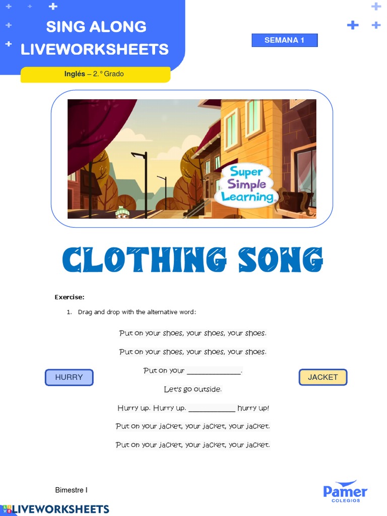 2nd Grade English: Clothing Song | PDF