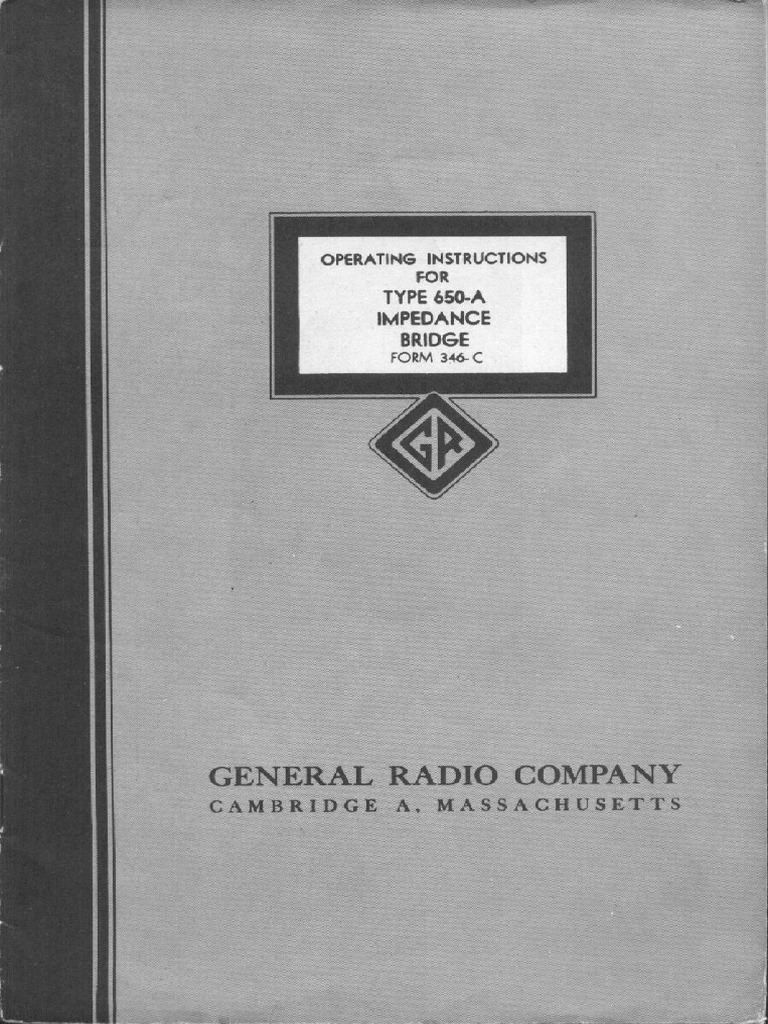 General Radio 650a Service Manual | PDF
