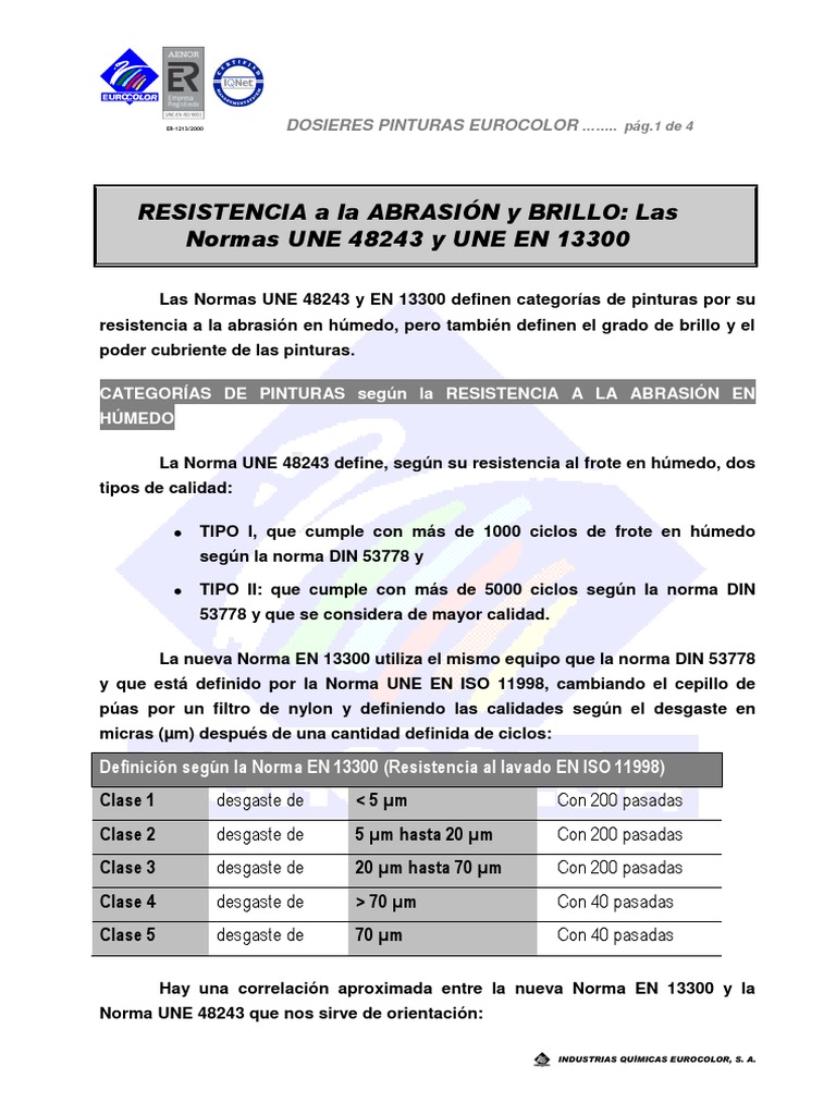 Norma UNE 48243 Y UNE EN 13300 | PDF | Ligero | Reflexión (Física)