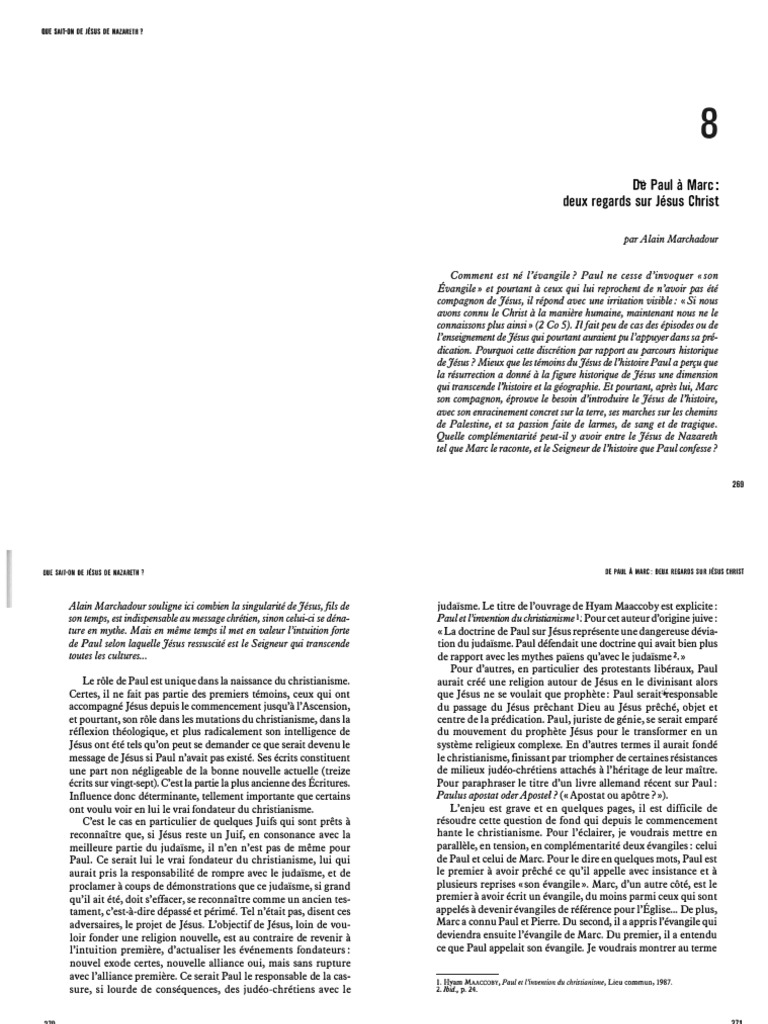 Paul et Marc : Deux visions de Jésus | PDF | Jésus | Paul l'apôtre