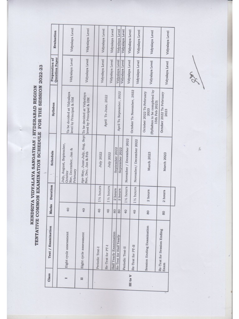 Exam Schedule 2022-23 - PDF | PDF