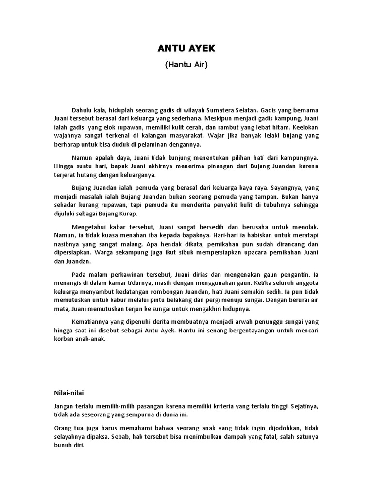 Bilqis Nayla (X-4) - Hikayat Antu Ayek | PDF