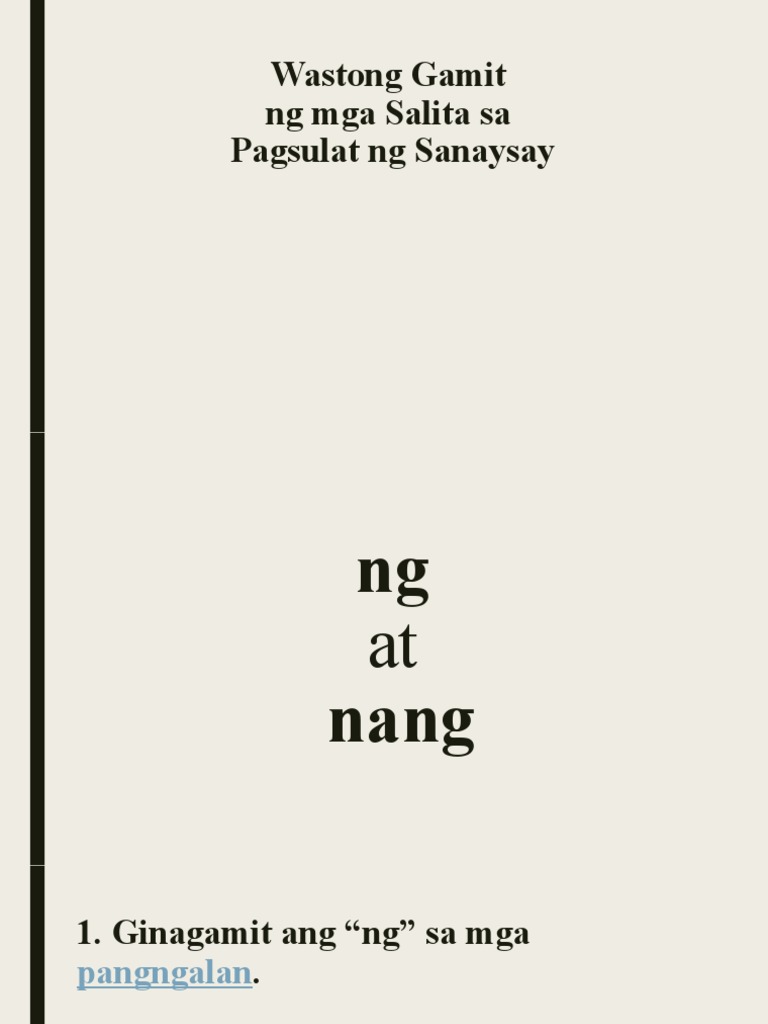 Wastong Gamit NG Mga Salita | PDF