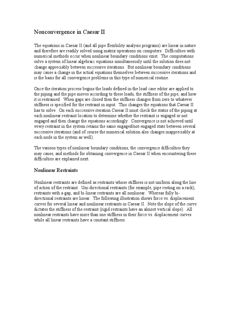 Nonconvergence Issues in Caesar II Analysis | PDF | Friction ...