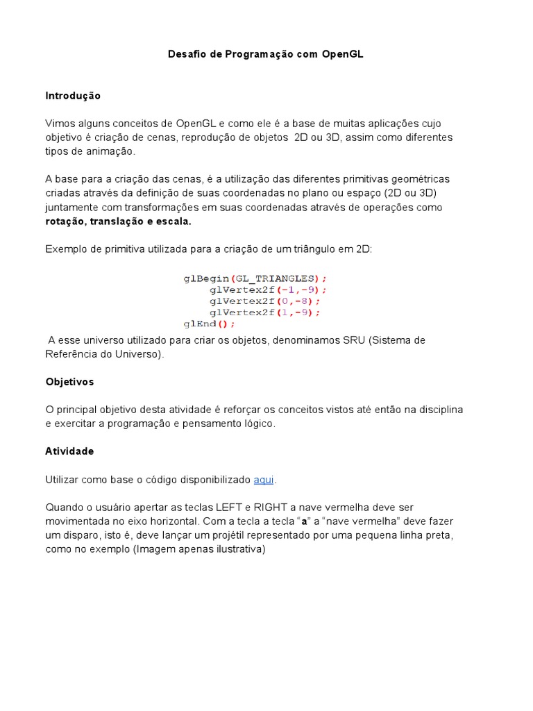 Atividade de Computação Gráfica - 2D | PDF