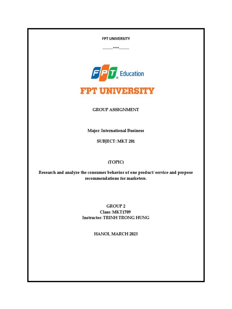 Group Assignment Group 2 MKT1709 | PDF | Consumer Behaviour | Behavior